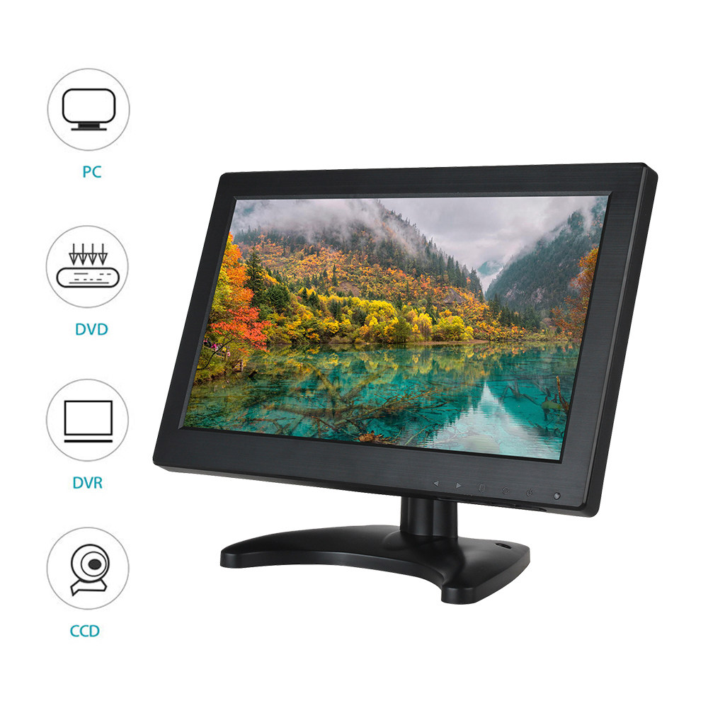 12" inch LCD Portable Video Monitor VGA/TV/HDMI/AV/USB For DSLR PC DVD ...