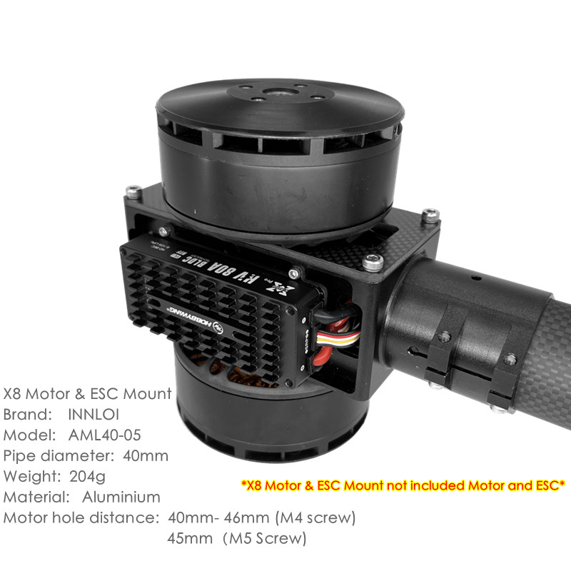 INNLOI DIY 40mm X8 Dual Motor ESC Mount D40 Black Seat Holder Carbon ...