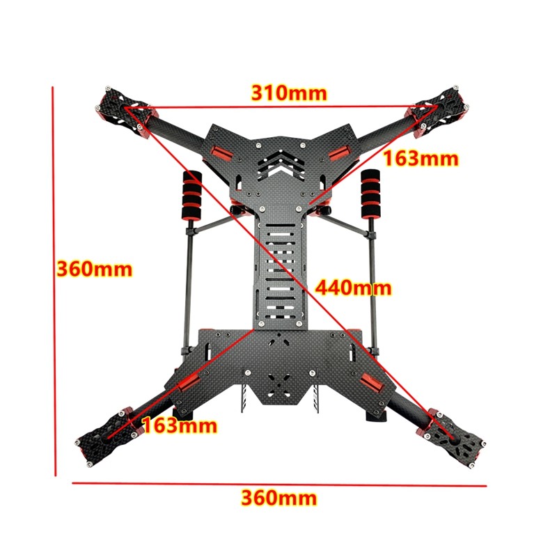 INNLOI DIY H450 Drone Frame 440mm Folding Carbon Quad Copter Frame ...
