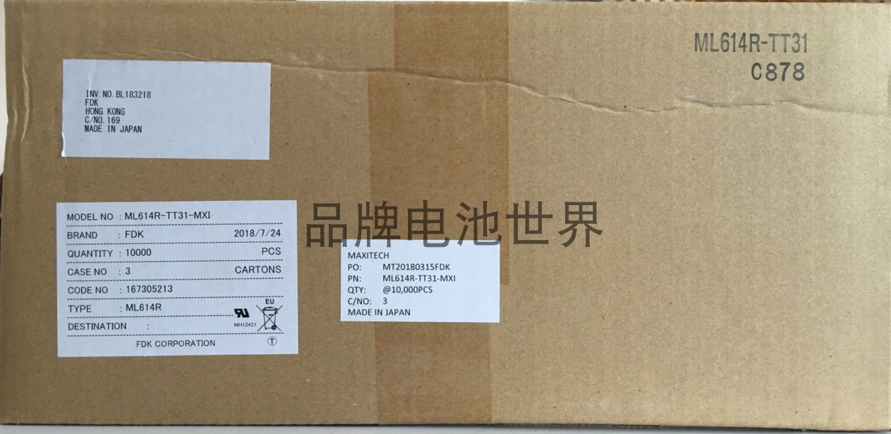 [USD 8.59] FDK ML614R-TT31 button battery FDK replaces Seiko Seiko ...