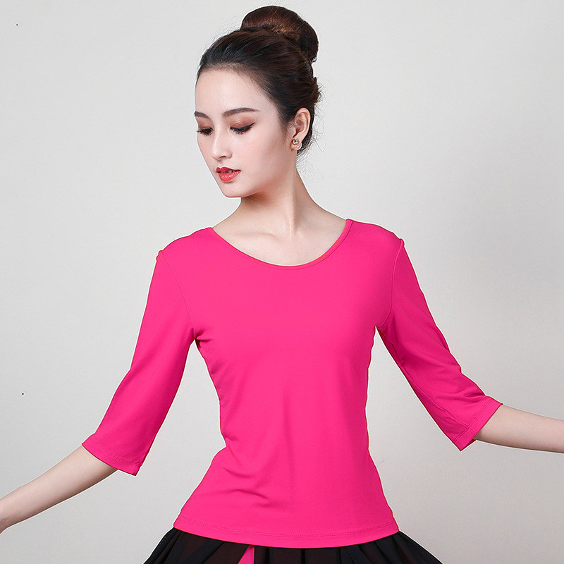 Modal mid-sleeve square dance top: elegance and plaid coexist, making ...