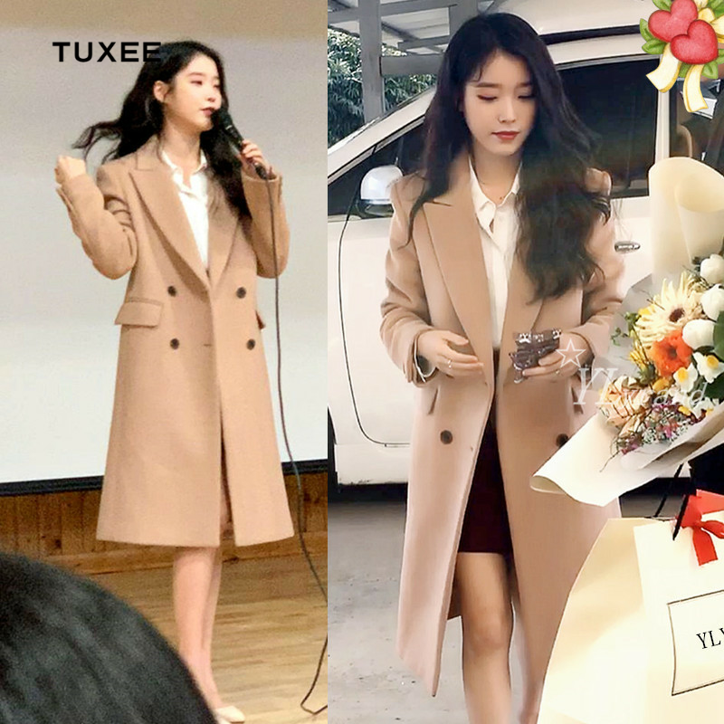 TUXEE Li Zhien same clothes 2020 new woolen coat mid-length version small woolen coat