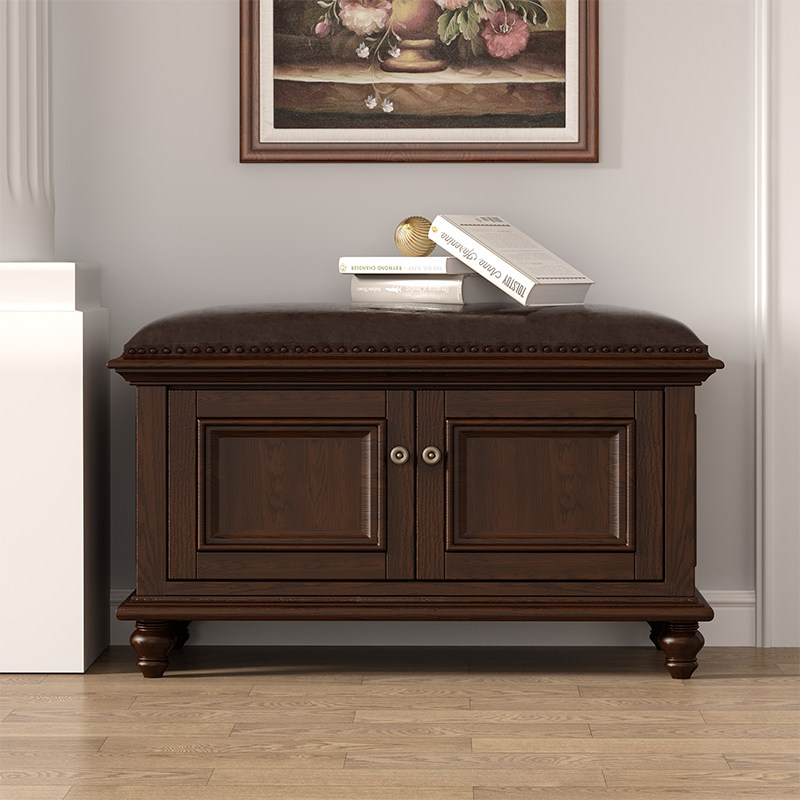 [USD 341.88] American style solid wood stool home door entrance ...