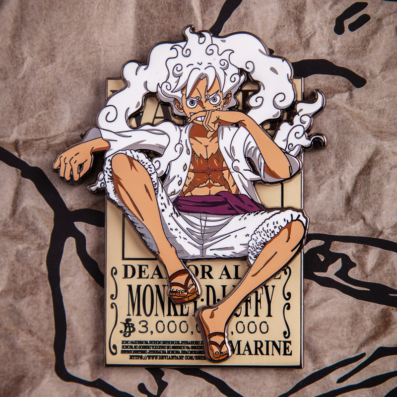 🔥 One piece luffy metal badge brooch nika luffy refrigerator magnet ...