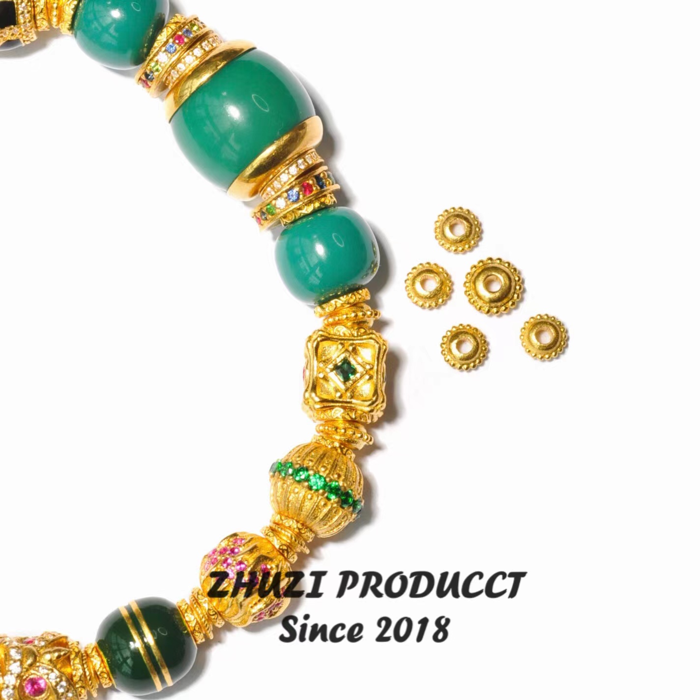 24K纯黄金999足金齿轮飞碟隔片小隔珠手串手链弟子珠DIY配饰-Taobao Singapore