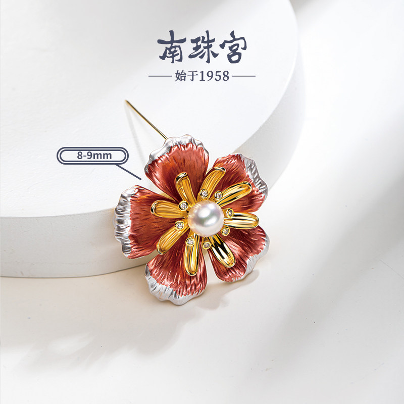 南珠宫大花朵天然淡水珍珠胸花别针H081D-J520：优雅女神的秘密武器！-胸饰-淘宝好物网