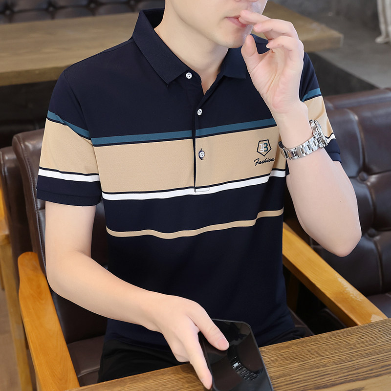 2024年夏季新款高品质男士轻奢Polo衫青年高档短袖翻领T恤男装潮-Taobao