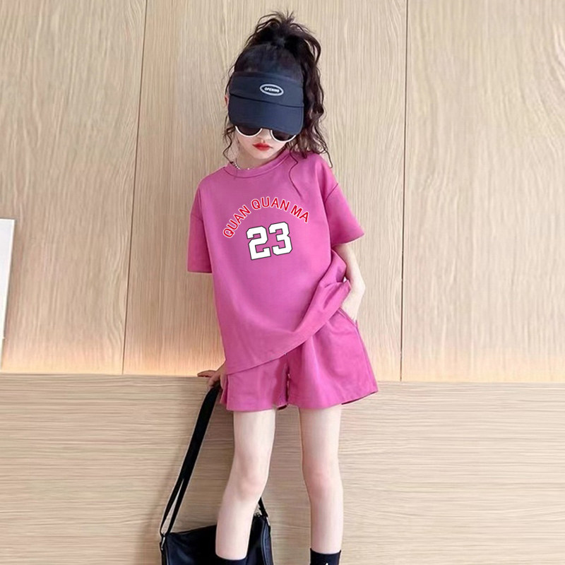 2025新款女童夏装套装：👧🏻男孩女孩都爱的洋气休闲两件套，夏日时尚新宠！🌞-套装-淘宝好物网