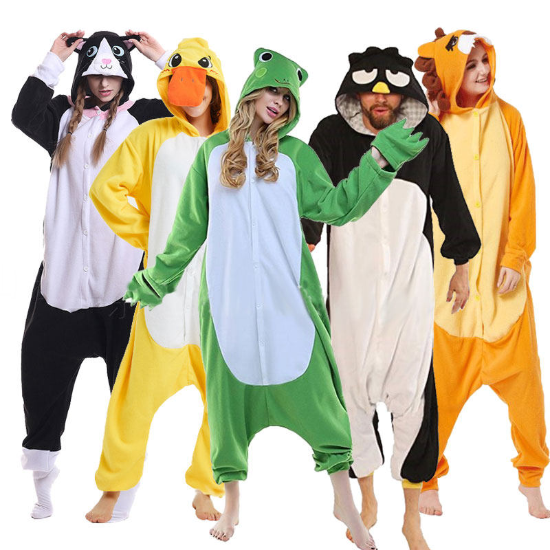 Annual meeting cartoon pajama party costumes: little yellow duck, crow ...