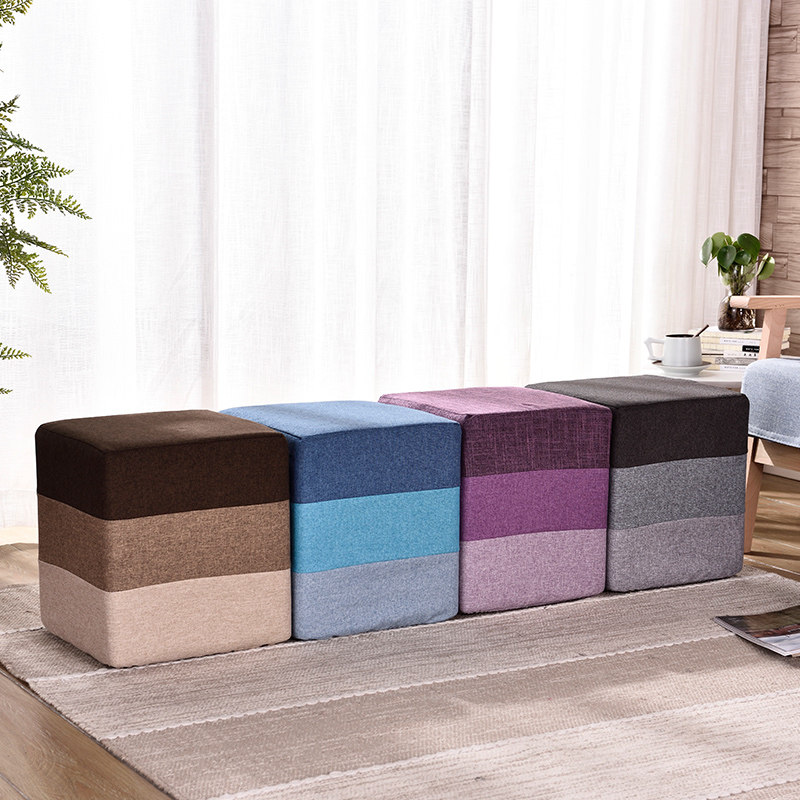 [USD 26.91] Creative bench cloth stool solid wood sofa stool changed ...