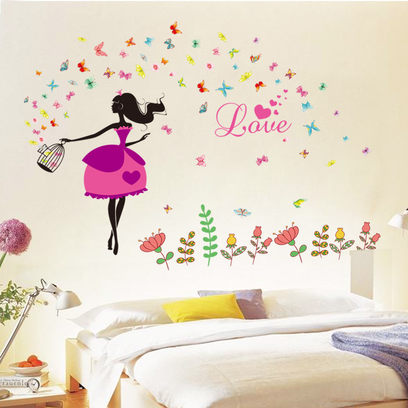 Bedroom bedside warm romantic decorative stickers wall stickers girl ...