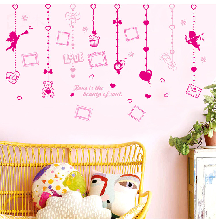 Bedroom bedside warm romantic decorative stickers wall stickers girl ...