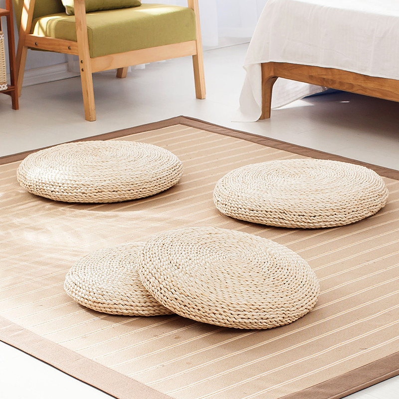 Futon cushion corn straw woven cushion: zen life, plaid meditation ...