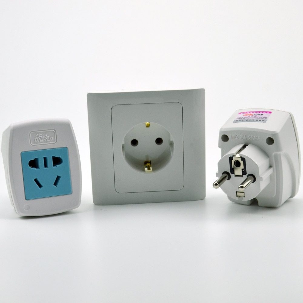 [USD 9.53] German standard conversion socket Europe France South Korea ...