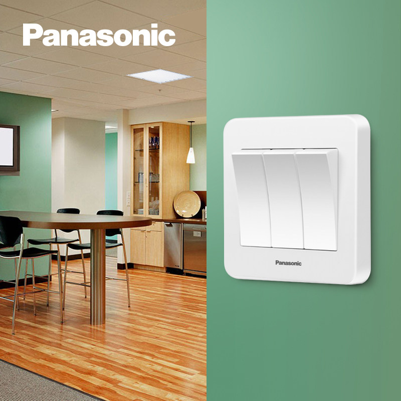 Panasonic switch socket Zhiqu three open single control switch wall ...