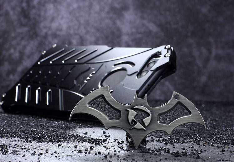 R-Just Batman Shockproof Aluminum Shell Metal Case with Custom Bataran ...