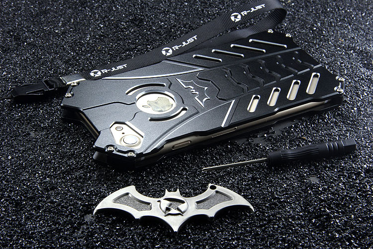 R-Just Batman Shockproof Aluminum Shell Metal Case with Custom Stent f ...