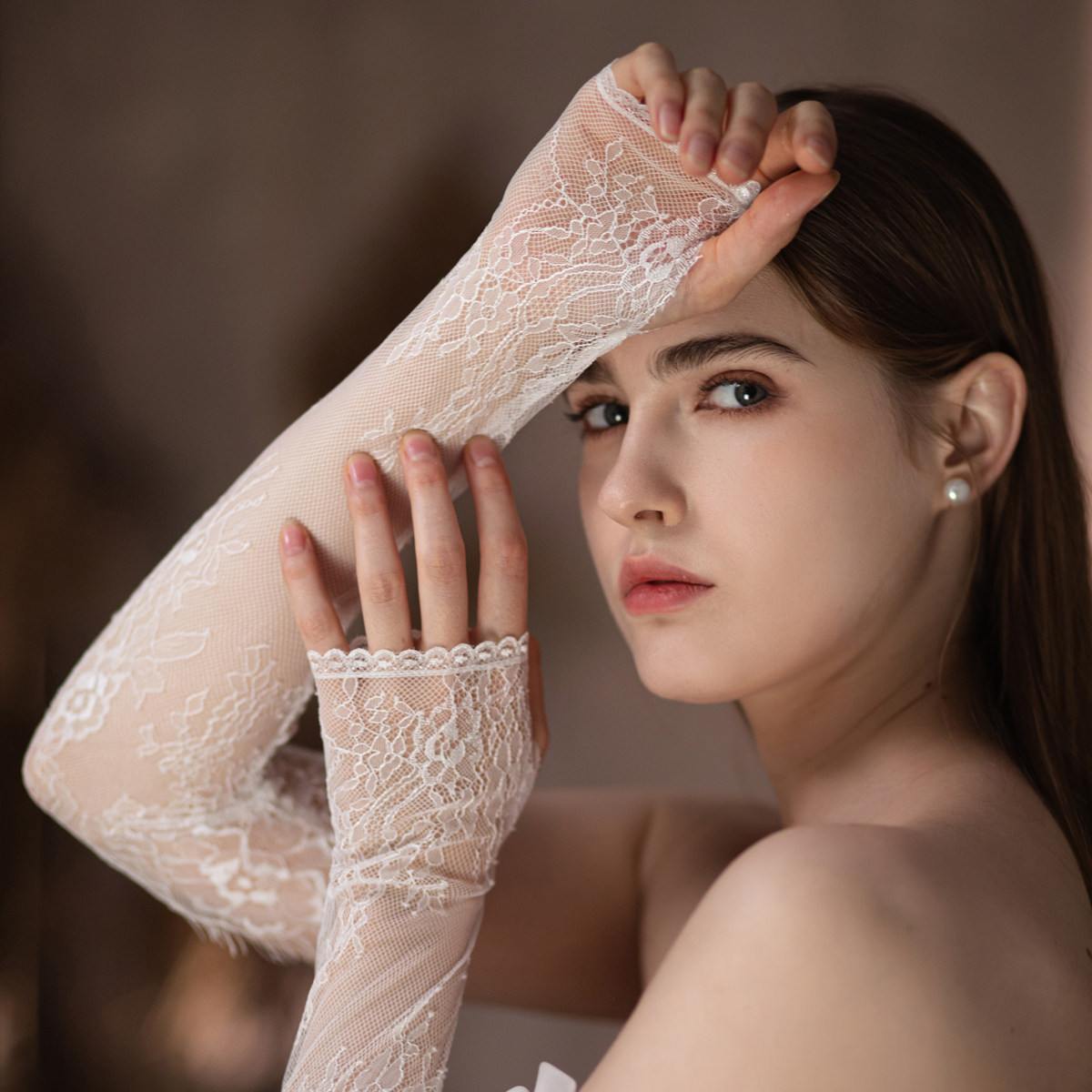 WG103新娘无指婚纱手套：白色长款柔软睫毛蕾丝，让你的婚礼更加完美！-婚纱手套-淘宝好物网