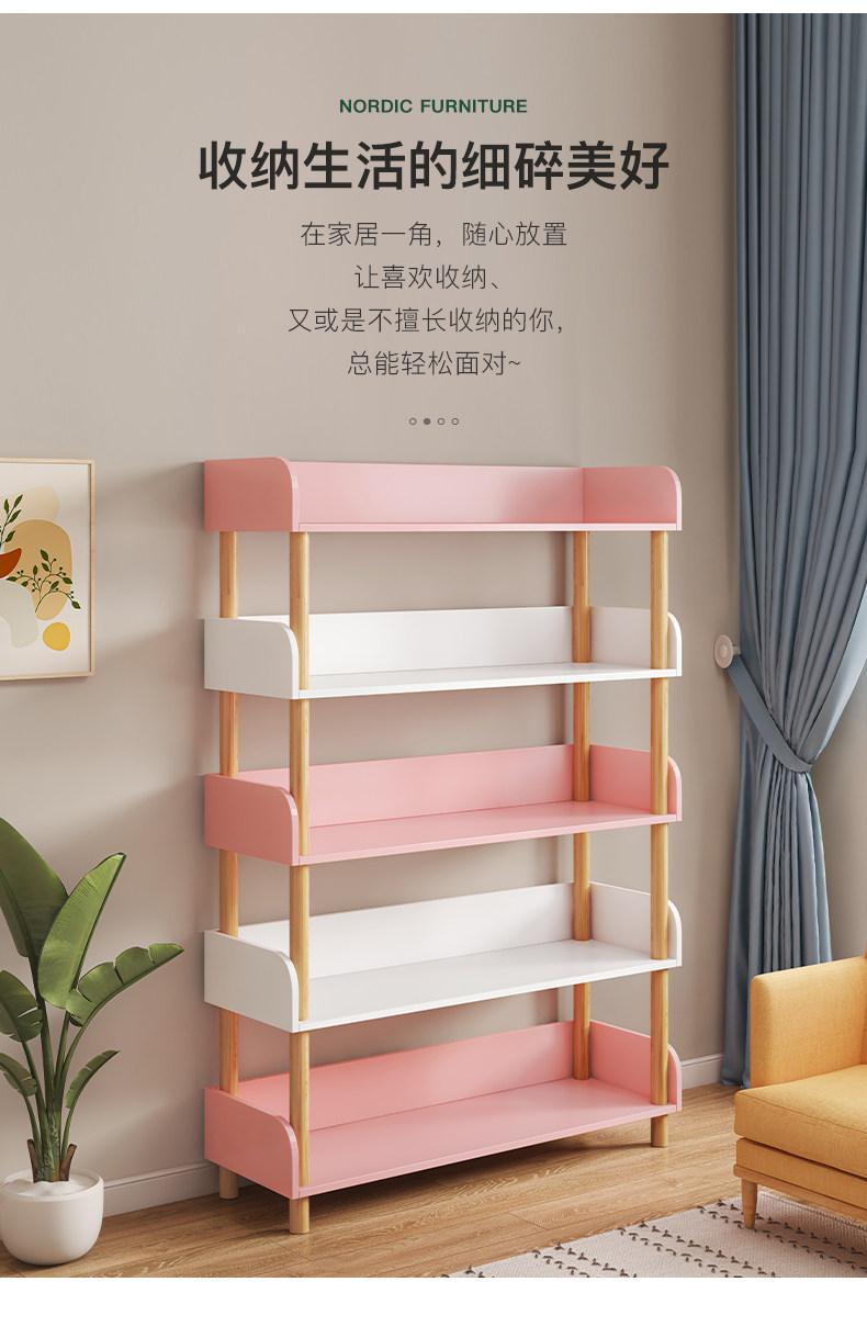 简易书架落地置物架客厅储物架货架书本多层收纳架子家用卧室书柜-阿里巴巴