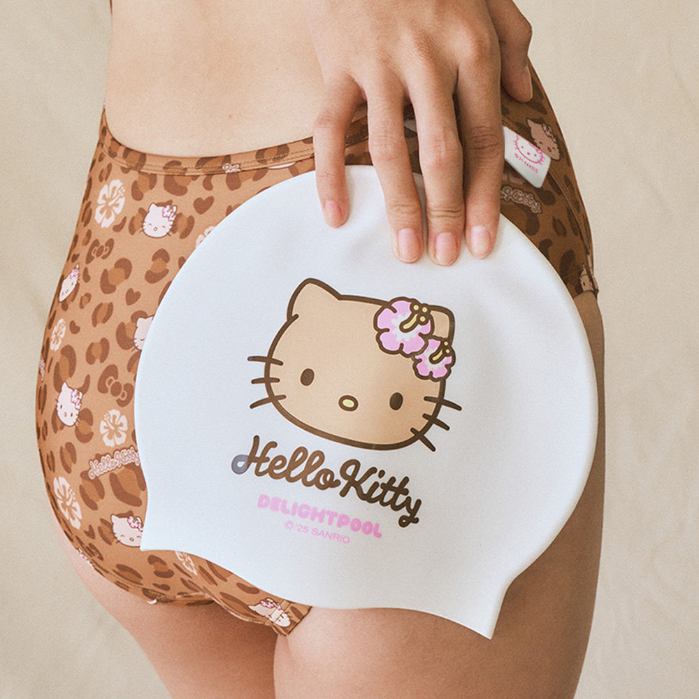 新款delightpool×HelloKitty三丽鸥联名硅胶防水专业竞速泳帽，让你成为泳池里的时尚焦点！-泳帽-淘宝好物网