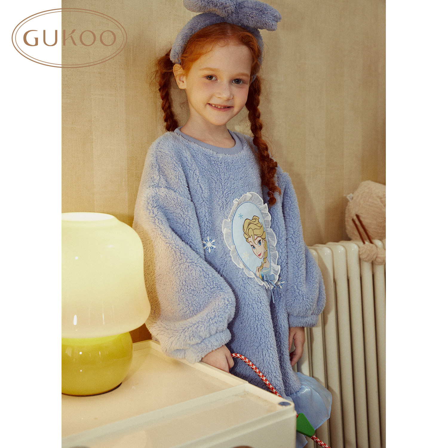 迪士尼爱莎联名保暖睡裙，Gukoo/果壳冬季新品，让你家宝贝变身冰雪公主！-家居裙-淘宝好物网