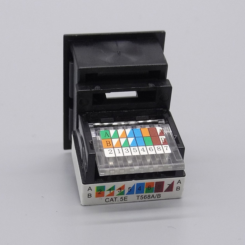 [USD 5.11] Black CAT5E ultra-five types of anti-network module with ...