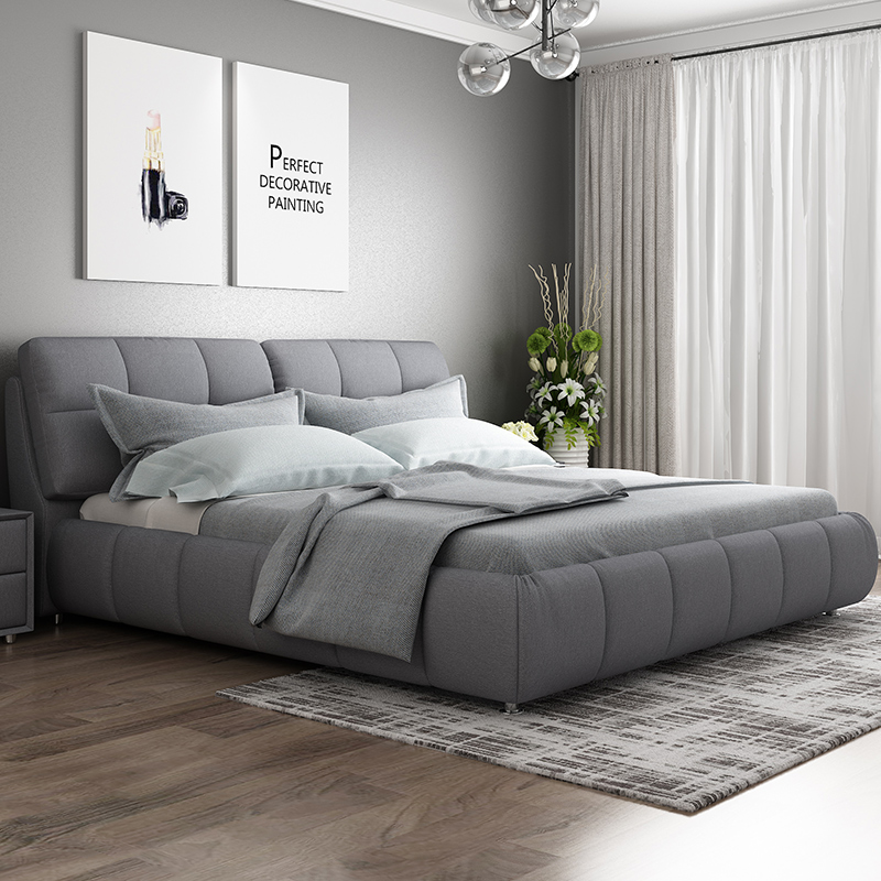 Купить кровать Нордический ткань кровать моющиеся хранения высокая ...