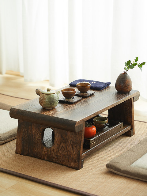 Japanese -style solid wood tatami tables Furnishing bay window small ...