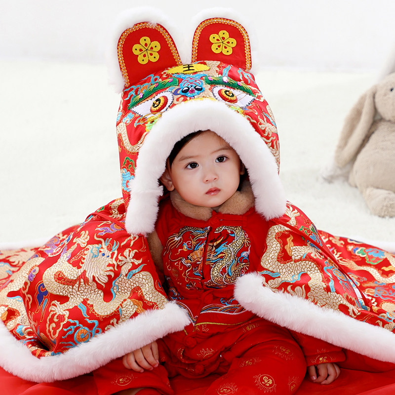 Baby cape cloak autumn and winter out thick warm windproof articles ...