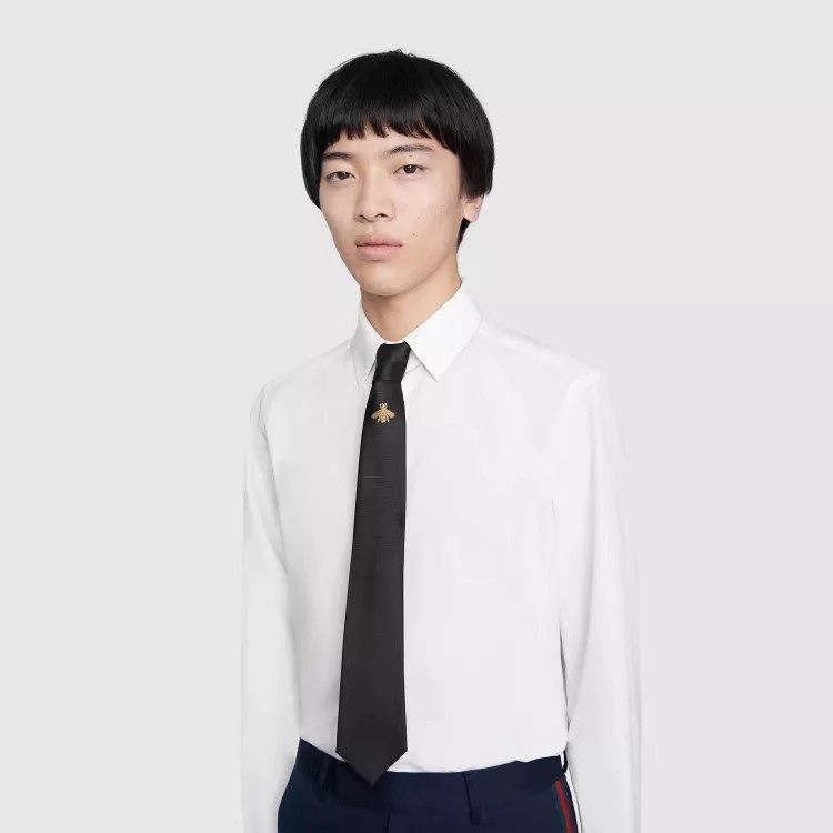 GUCCI黑小蜜蜂刺绣领带，商务休闲两相宜？🌟深度解析-领带-淘宝好物网