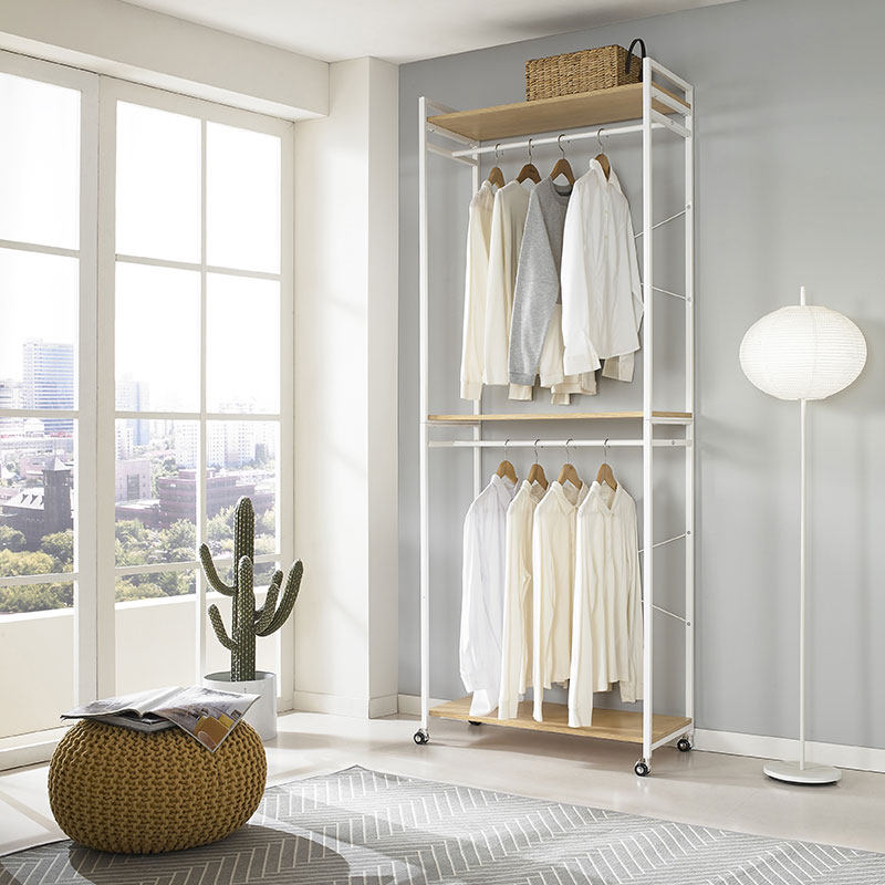 Single rod open simple wardrobe floor-to-ceiling hanger Bedroom hanging ...