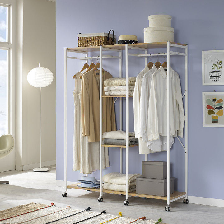 Single rod open simple wardrobe floor-to-ceiling hanger Bedroom hanging ...