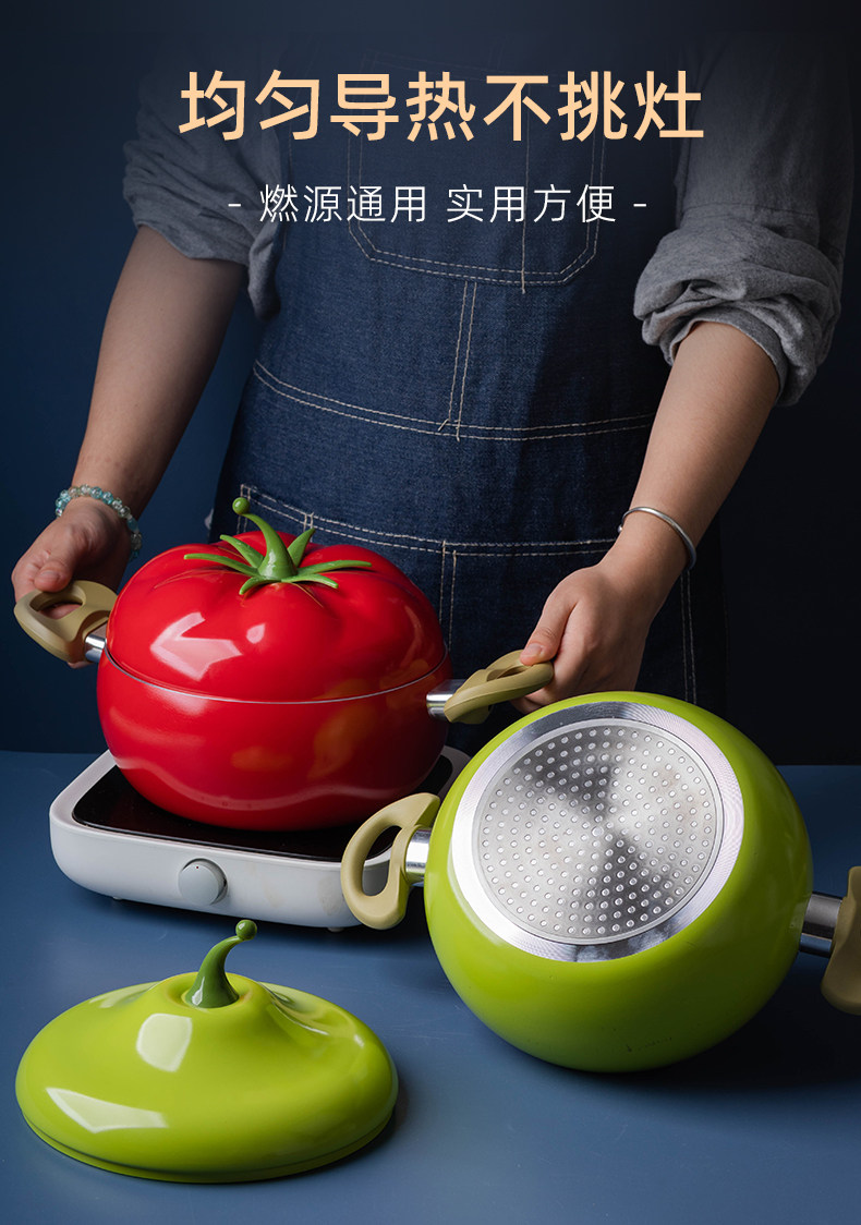 汤锅家用炖锅泡面锅电磁炉燃气通用不粘锅煲汤韩式双耳带手柄煮面-阿里巴巴