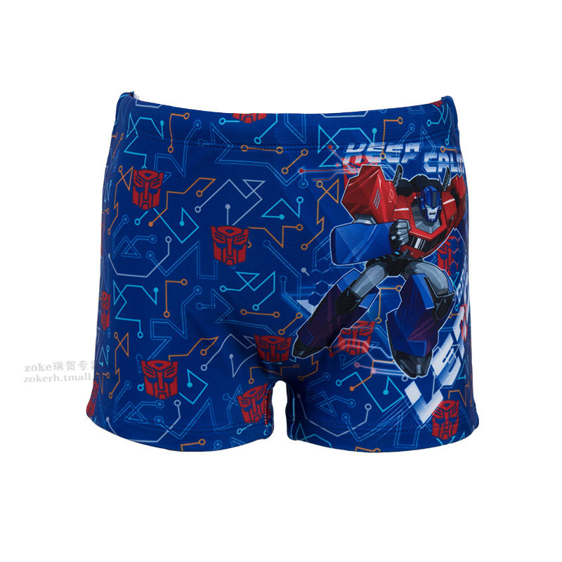 [USD 29.86] zoke boy flat corner swimming trunks Transformers children ...