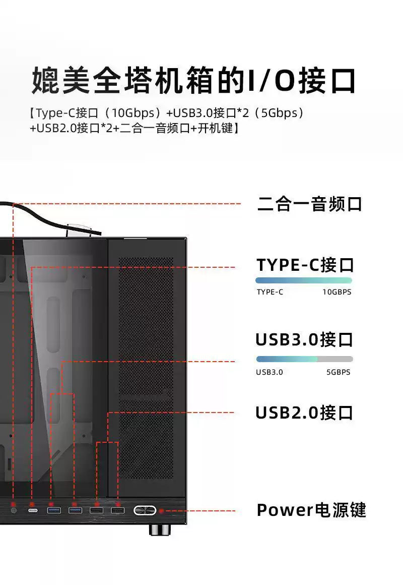 闪鳞G350机箱便携式MATX手提MINI电脑机箱兼容背插主板台式机机箱