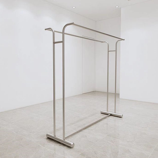 Stainless steel display rack, island rack, simple parallel bar floor ...