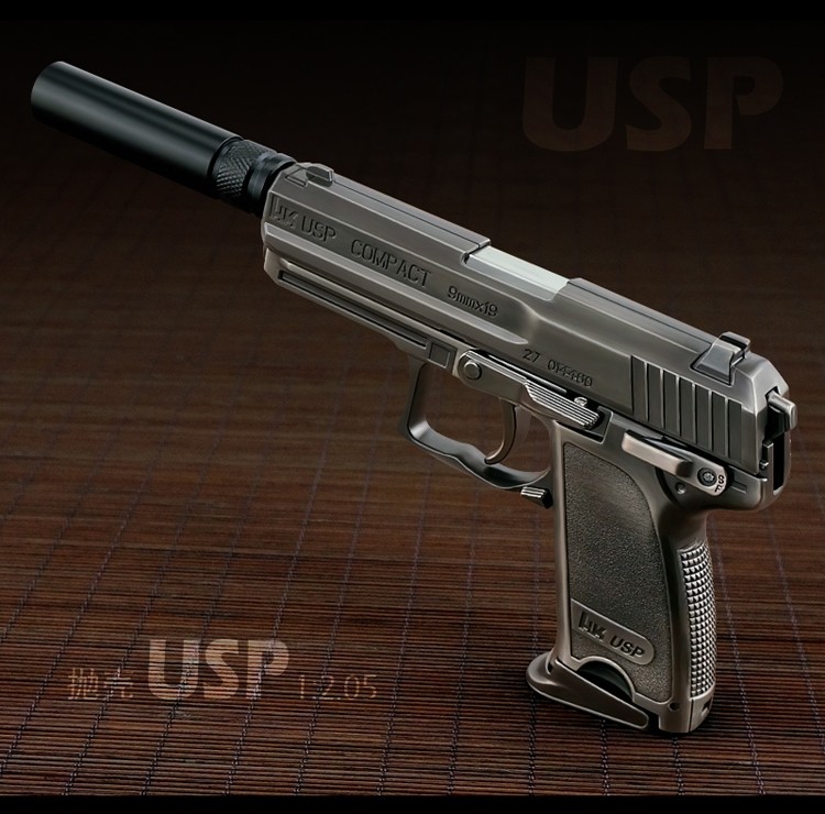 1:2.05 shell-throwing USP hand-snatching model all-metal simulation toy ...