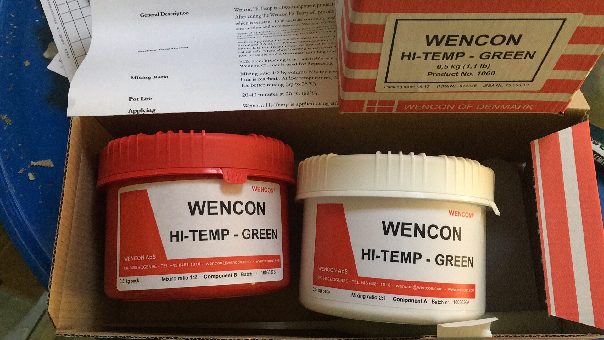 No. 1050 Wencon Hi-Temp, yellow, 500 g unit IMPA no. 812345