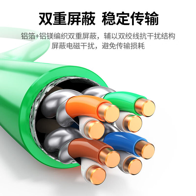 绿联NW255/90999超六类双屏蔽工程箱线，7.7mm 305米长，传输稳定可靠吗？-网线-淘宝好物网