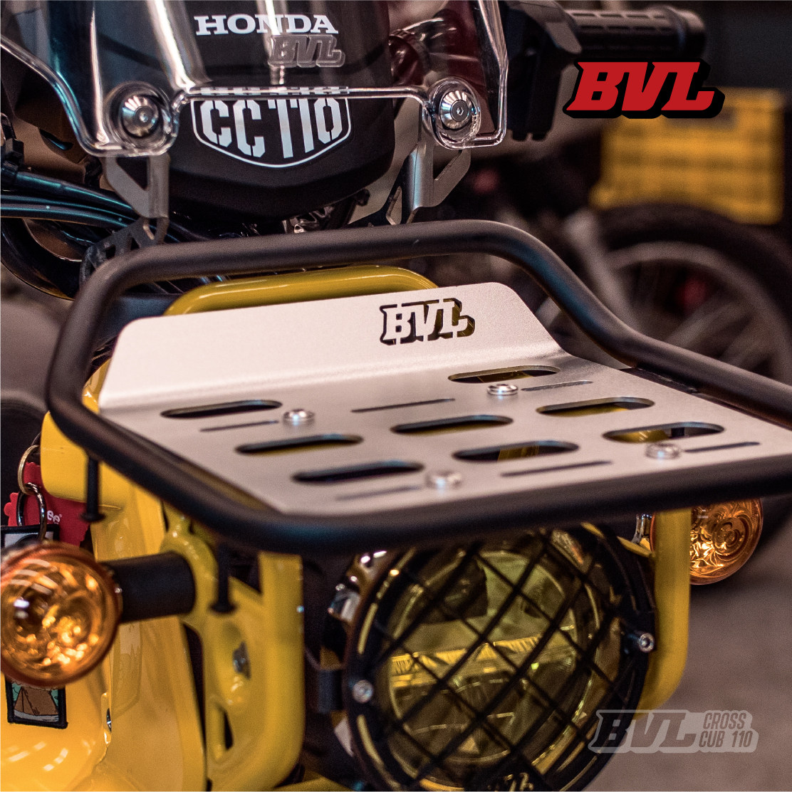 本田幼兽CC110改装神器！不锈钢前货架+铝合金置物架，BVL改装让我骑出“街拍感”💥-其他摩托车用品-淘宝好物网