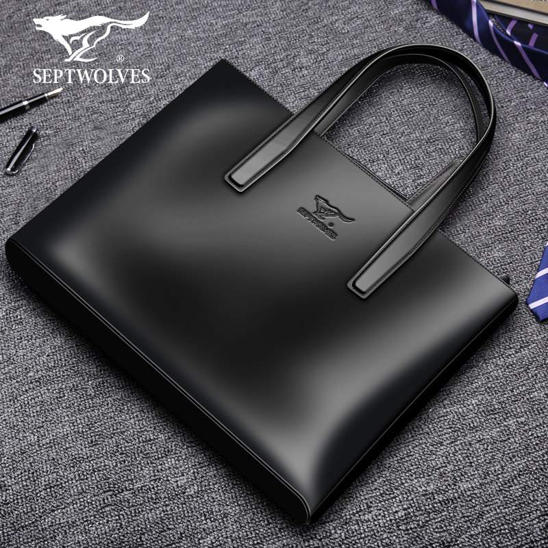 Seven Wolves Handbag Men's Business Briefcase Big Capacity Brief Light ...