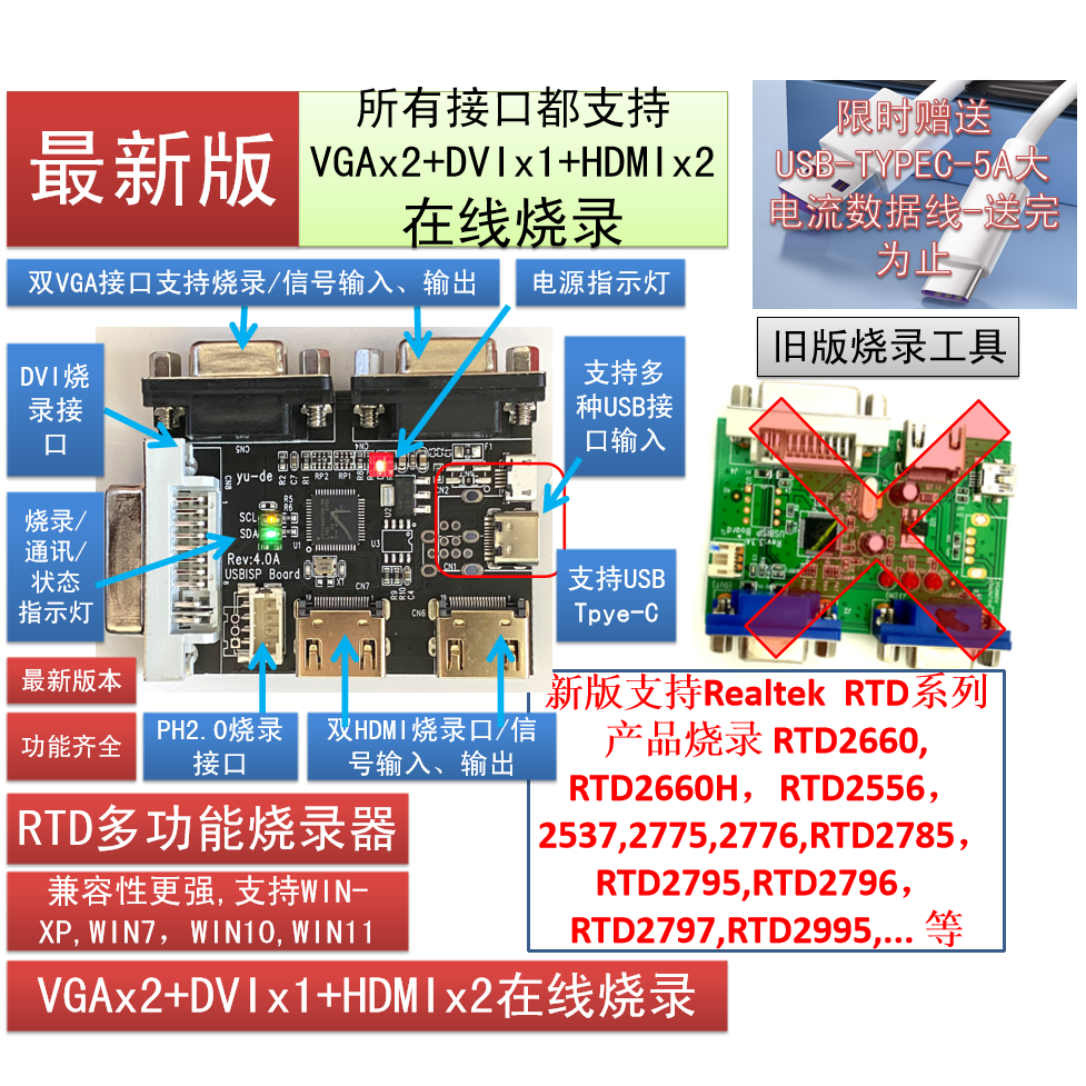 RTD烧录器新Realtek RTD2556/2660/2795：专业玩家的终极选择，源头厂家直供！-显示器配件-淘宝好物网