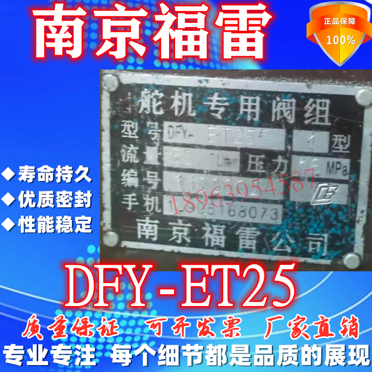 南京福雷公司 船用舵机专用阀组 DFY-ET25 液压舵机配件