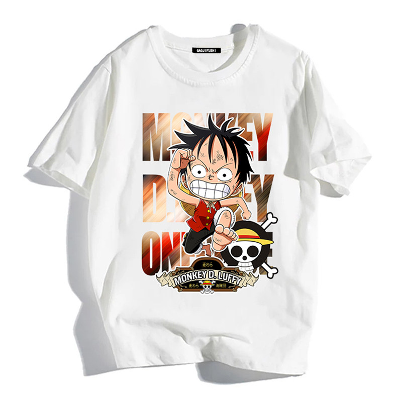 Short-sleeved t-shirt male summer cotton round neck pirate Wang Lufei ...