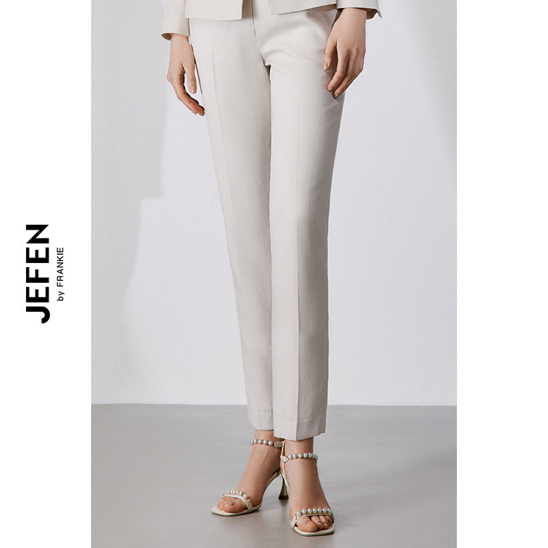 穿上就走不动道？JEFEN吉芬春季新款高腰修身三醋酸烟管小脚西装裤，让你美出新高度！👠 -西装裤-淘宝好物网