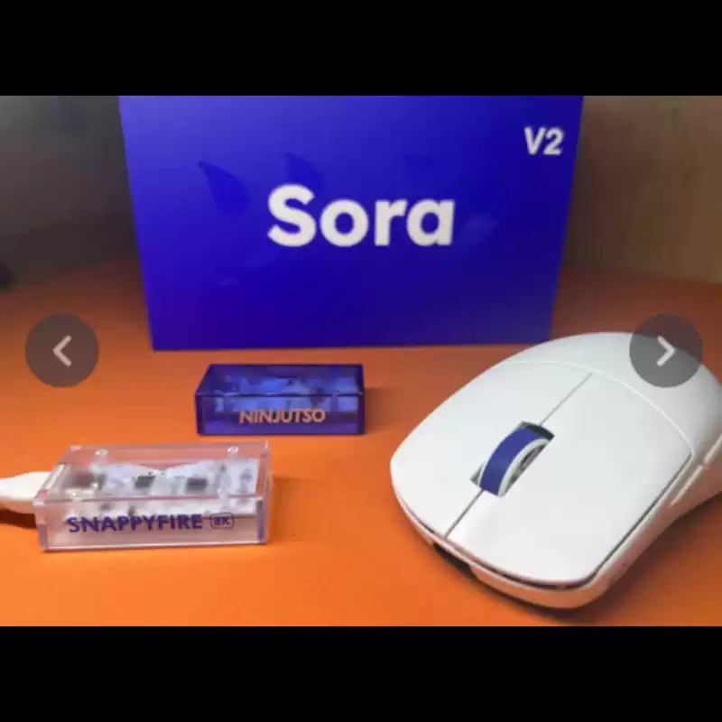 Ninjutsu SnappyFire Sora V2 8K透明电竞滑鼠 低延迟RGB灯效7按键