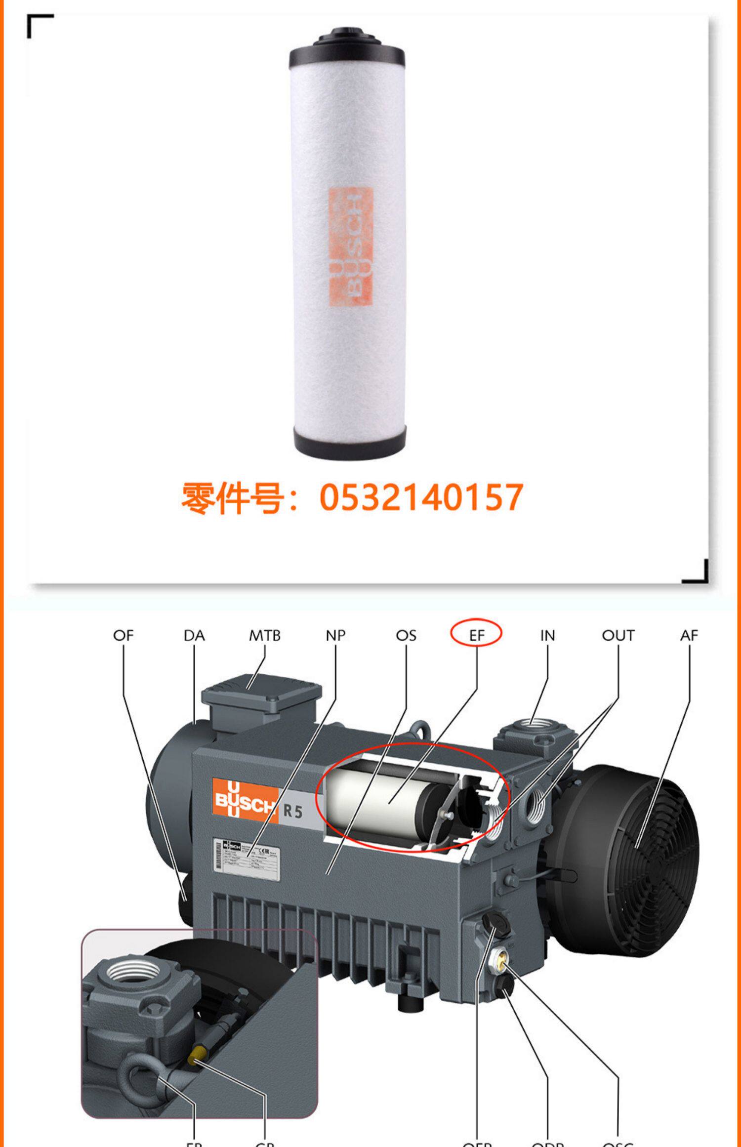 BUSCH普旭新款R5 RD0360A真空泵排气滤芯油雾过滤分离器532571826-阿里巴巴