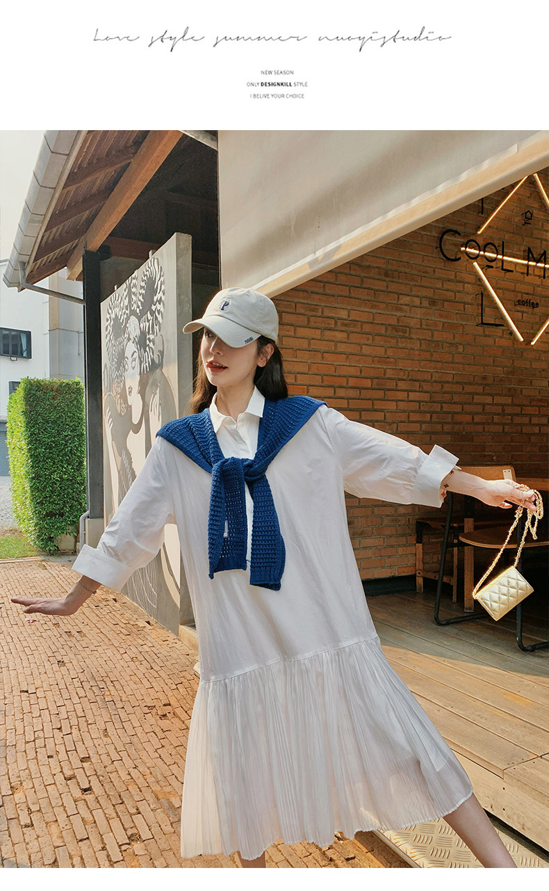 新款已出货2024夏新气质款七分袖白连衣裙225-8019-P125（控178）_浙宝2258019 - 杭州女装网