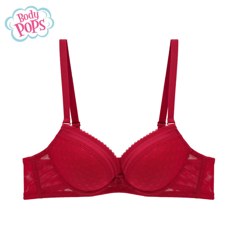 Bodypops underwear young women sexy pure color underwear lace thin cup ...