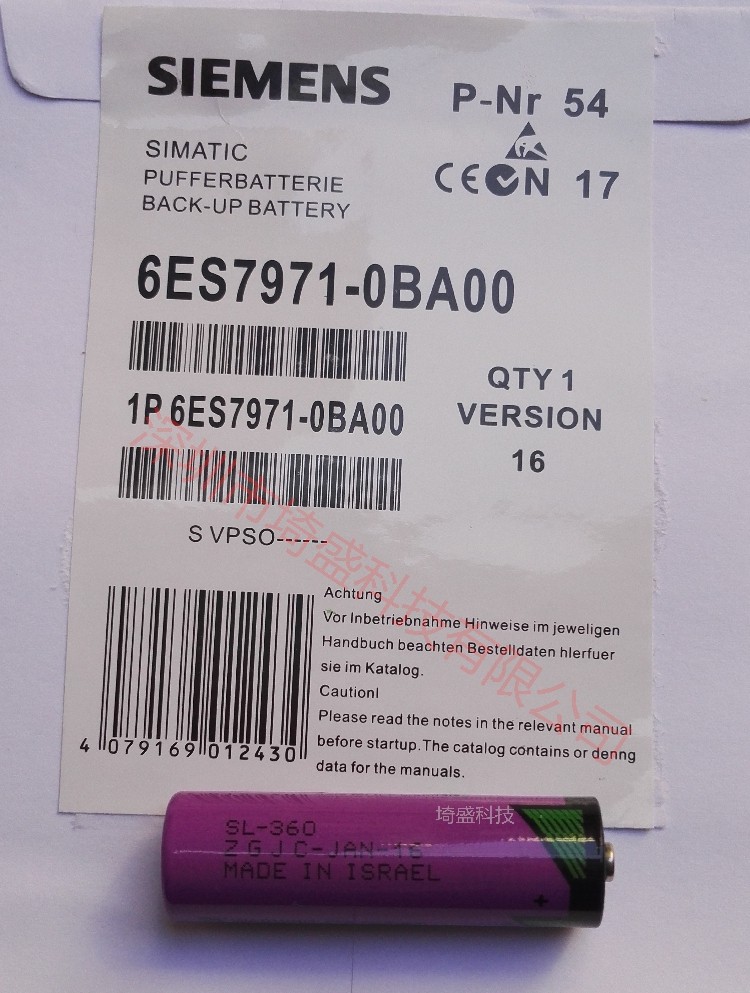 Buy SL-360 Battery AA 3.6V 6ES7971-0BA00 Siemens S7-400PLC Lithium ...